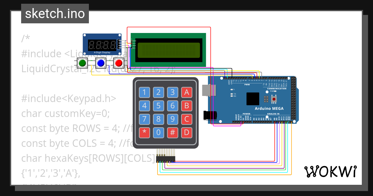 Counter + Keyboard + LCD 01 - Wokwi ESP32, STM32, Arduino Simulator