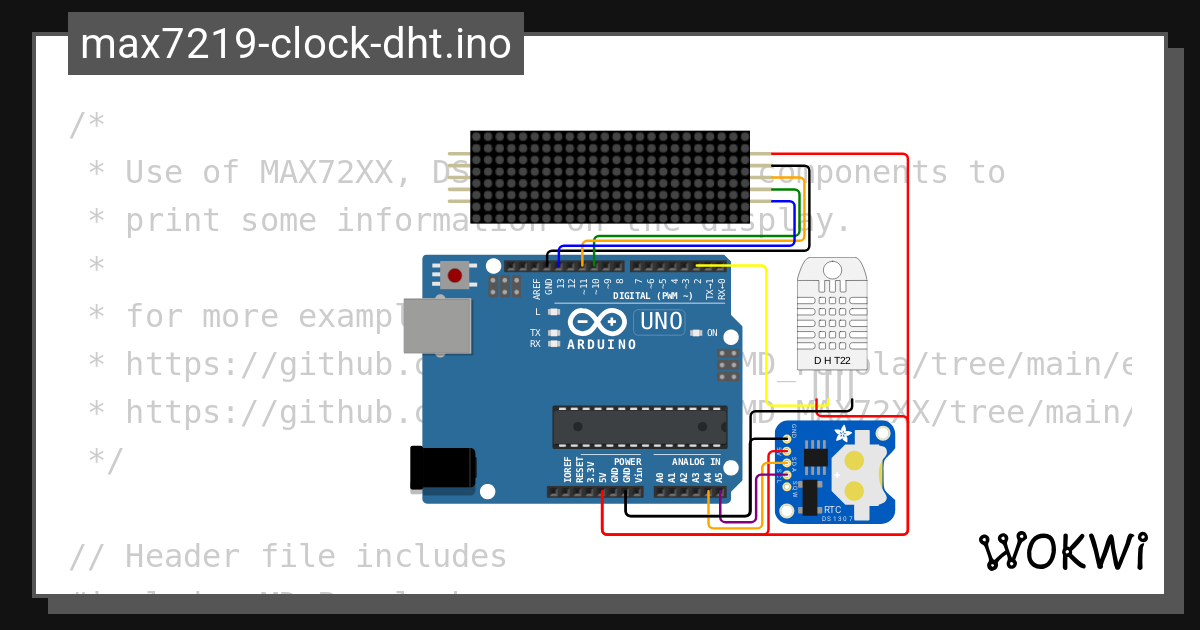 Max7219 Clock O Copy Wokwi Esp32 Stm32 Arduino Simulator