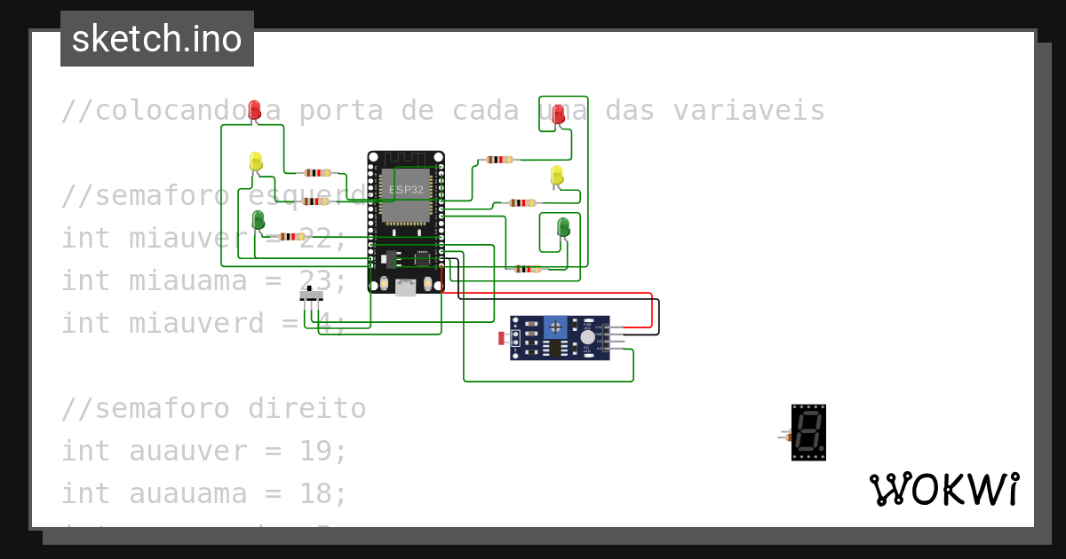 Semaforinho Wokwi Esp32 Stm32 Arduino Simulator 7560