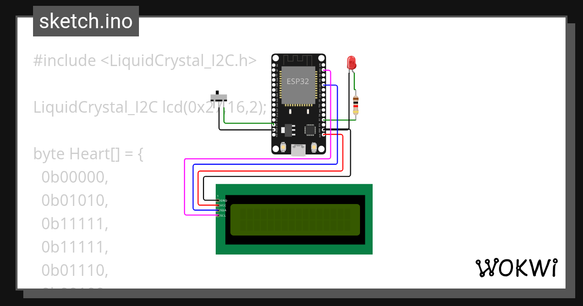 SLIDE SWITCH LCD 1 CHALLENGE - Wokwi ESP32, STM32, Arduino Simulator