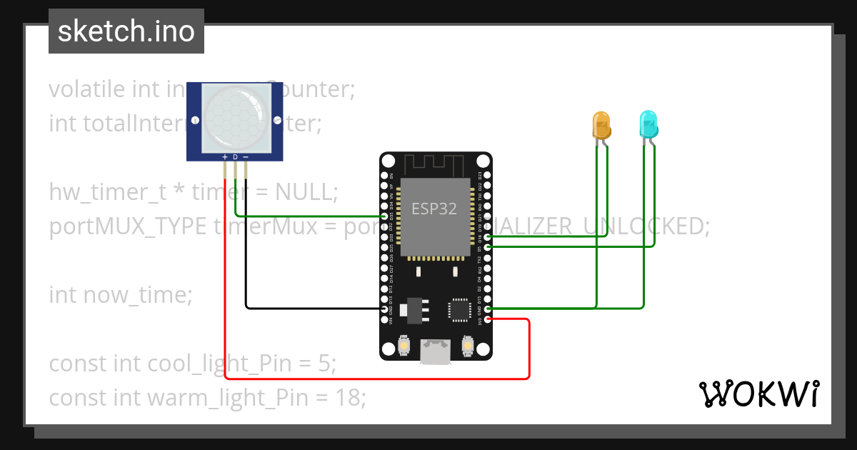 人体感应 Wokwi Esp32 Stm32 Arduino Simulator 9180
