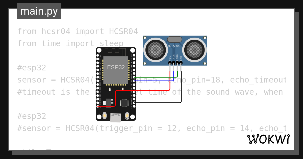 Hcsr04py Wokwi Esp32 Stm32 Arduino Simulator