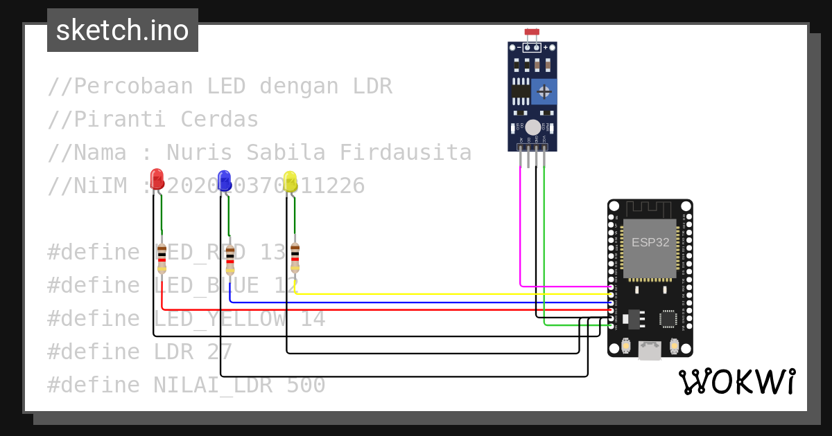 Tugas2nuris Sabila Firdausita2020 226 Wokwi Esp32 Stm32 Arduino Simulator