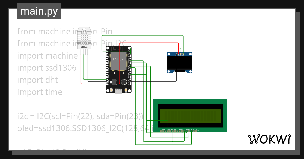 Temp&humLCD.py - Wokwi ESP32, STM32, Arduino Simulator