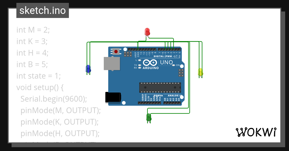 2012007 - Kontrol LED menggunakan program komputer - Wokwi ESP32, STM32, Arduino Simulator