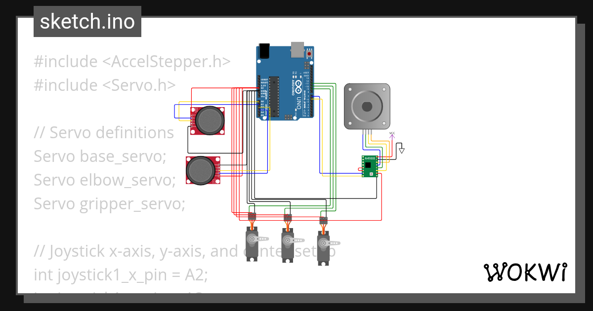 Working Left/Right Stepper Code - Wokwi Arduino and ESP32 Simulator