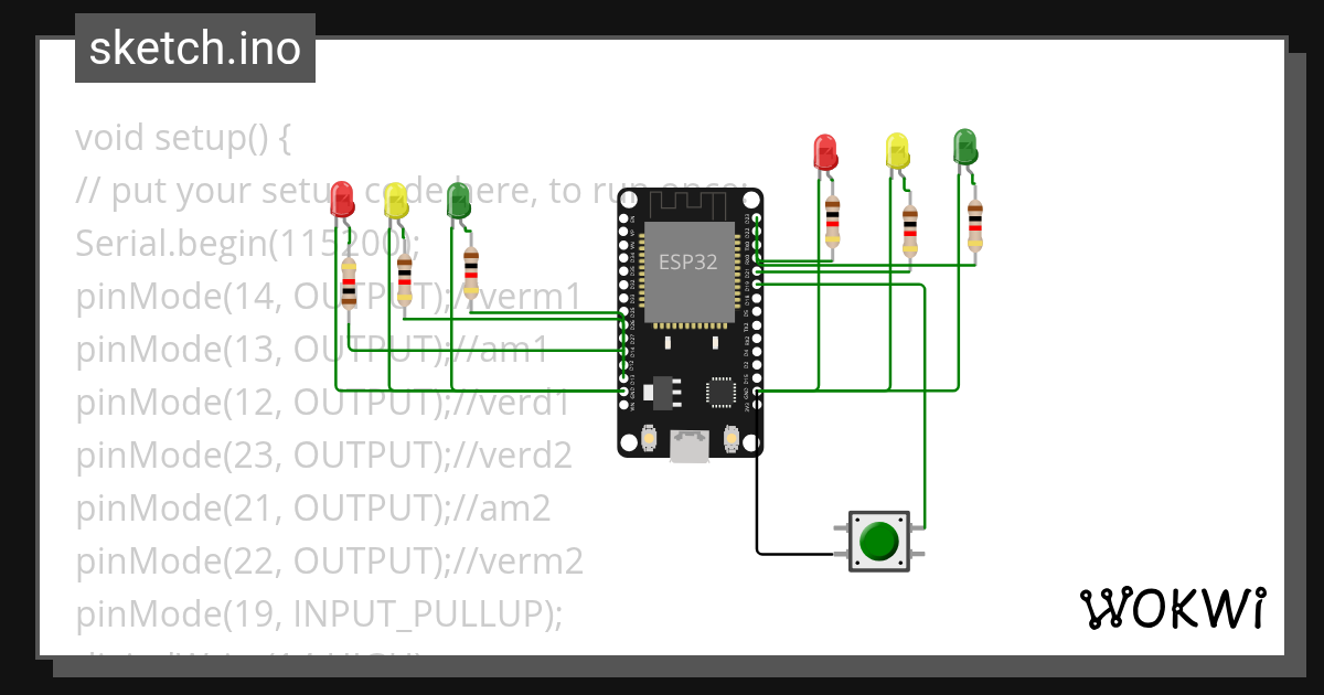 semaforo - Wokwi ESP32, STM32, Arduino Simulator