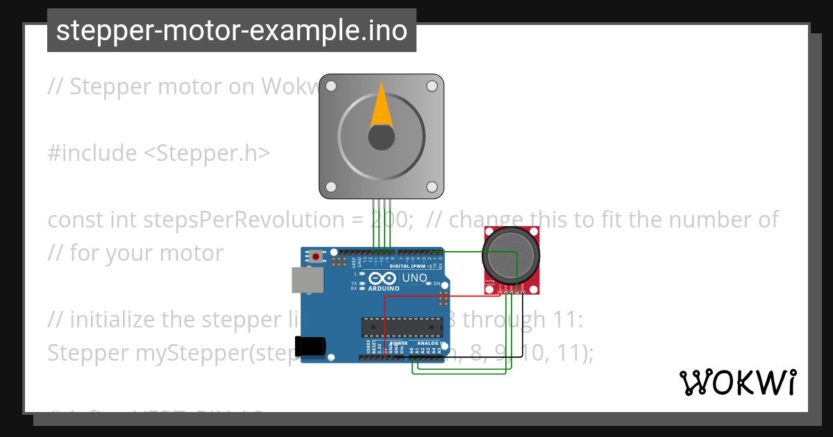 joystik to stepper - Wokwi ESP32, STM32, Arduino Simulator