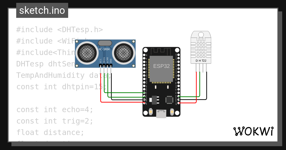 Dht And Ultrasonic Wokwi Esp32 Stm32 Arduino Simulator 9350