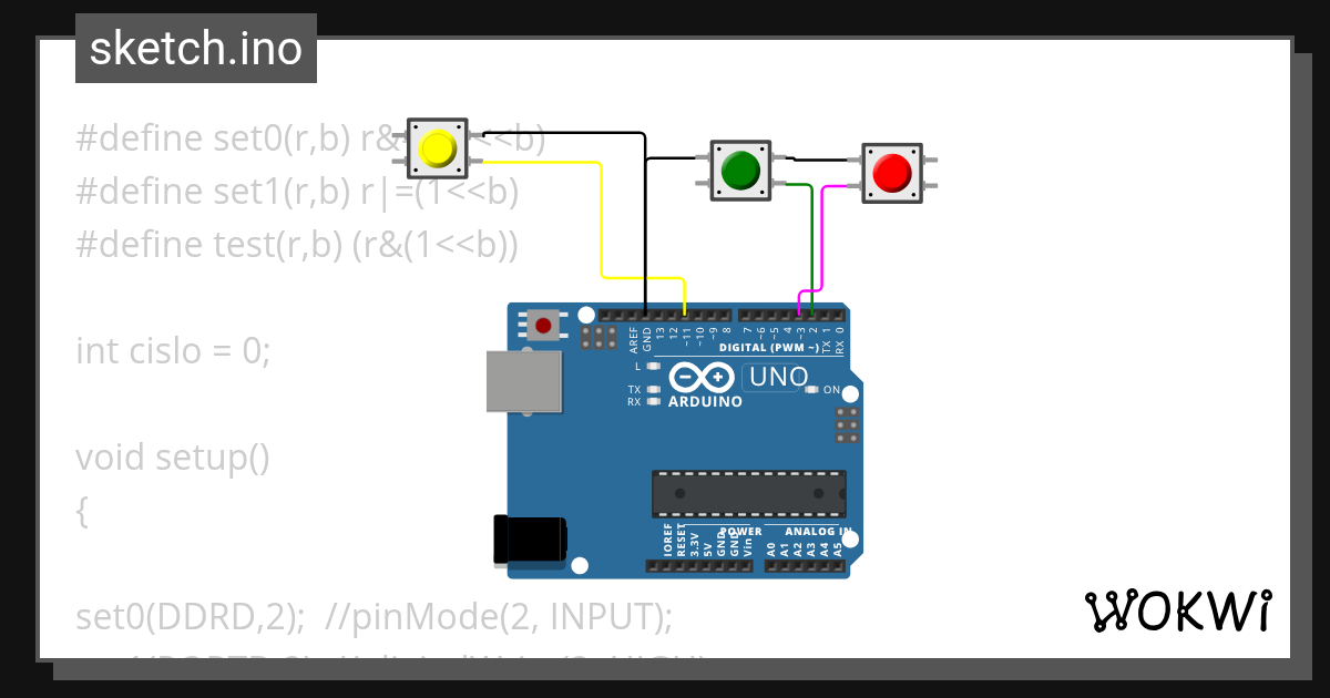 reset tlacitko - Wokwi ESP32, STM32, Arduino Simulator