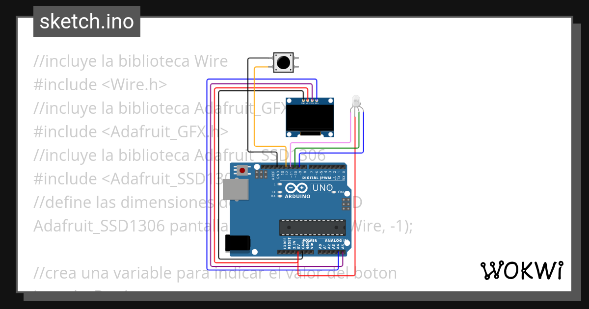 Pantalla OLED 4 - Wokwi ESP32, STM32, Arduino Simulator