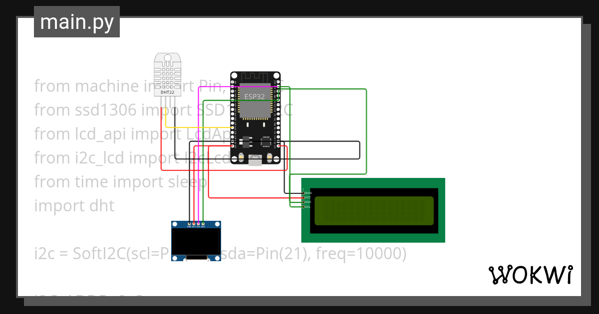 oled & lcd dht new - Wokwi ESP32, STM32, Arduino Simulator