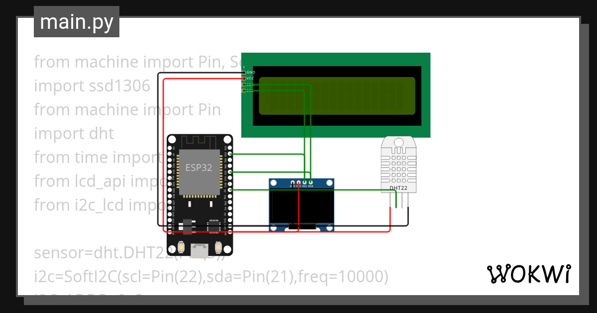 MICROPYTHON OLED and LED dht Copy - Wokwi ESP32, STM32, Arduino Simulator MICROPYTHON OLED and LED dht Copy - Wokwi ESP32, STM32, Arduino Simulator