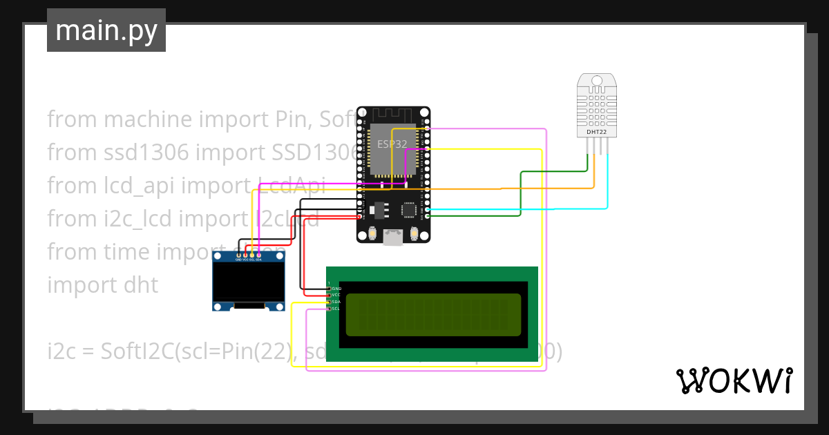 oled + lcd dht new Copy - Wokwi ESP32, STM32, Arduino Simulator