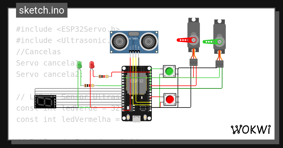 Estacionamento Wokwi Esp32 Stm32 Arduino Simulator