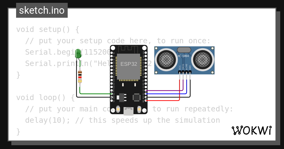 Sensorultrassônico Wokwi Esp32 Stm32 Arduino Simulator 3141