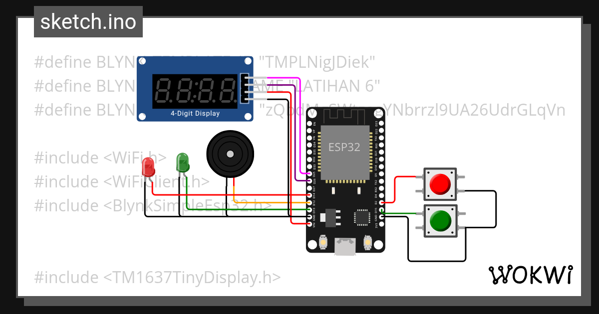LATIHAN 6 PENTOL - Wokwi ESP32, STM32, Arduino Simulator