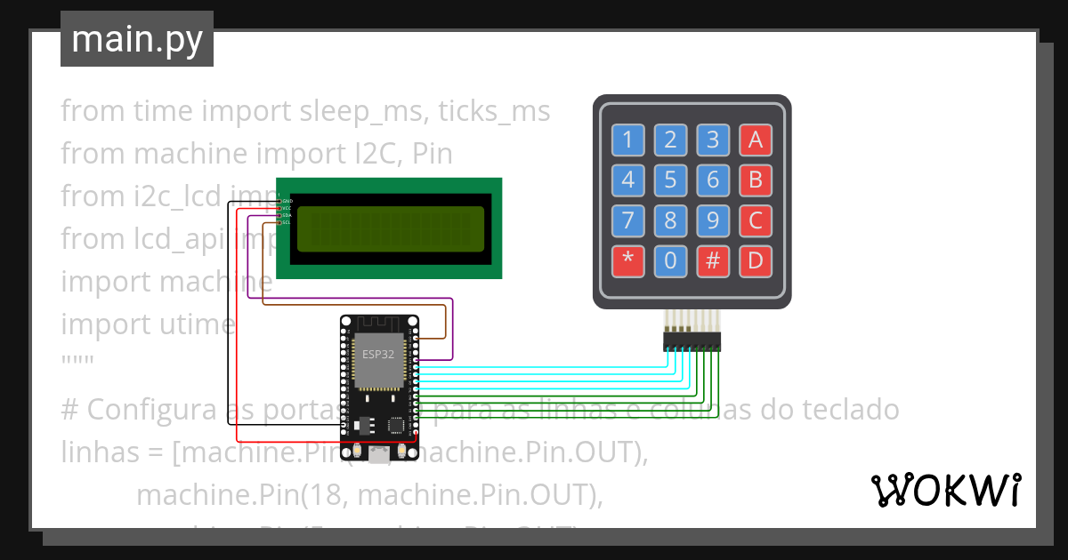 i2c com display Copy - Wokwi ESP32, STM32, Arduino Simulator