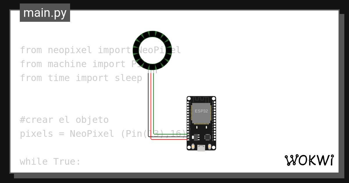 Neopixel Anillo 24x5050 Wokwi Esp32 Stm32 Arduino Simulator 7735