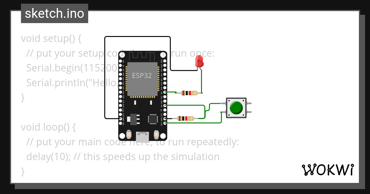 push button - Wokwi ESP32, STM32, Arduino Simulator