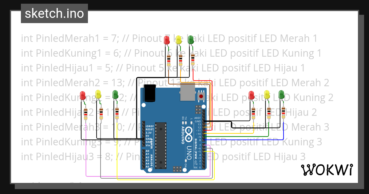 Led Kedip Bergantian Ihj Wokwi Esp32 Stm32 Arduino Simulator 