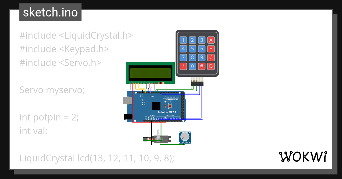 Keypad Servo Knob And Lcd Wokwi Esp32 Stm32 Arduino Simulator 6425