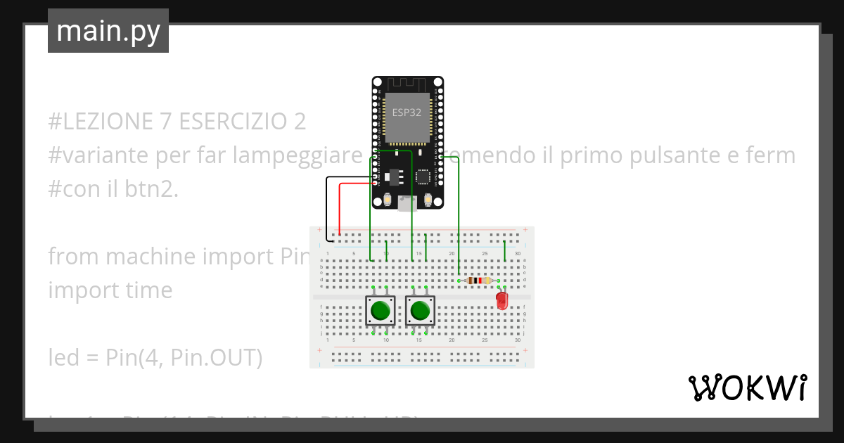 Lezione 7 Esercizio 2 Wokwi Esp32 Stm32 Arduino Simulator 9245