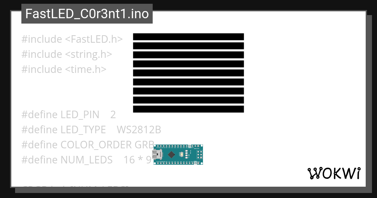 FastLED16x9 - Wokwi Arduino and ESP32 Simulator