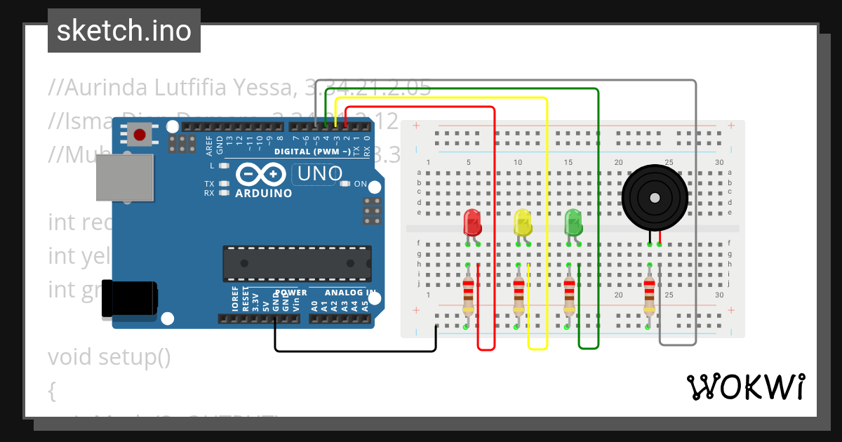 tugas 1 traffic light - Wokwi ESP32, STM32, Arduino Simulator