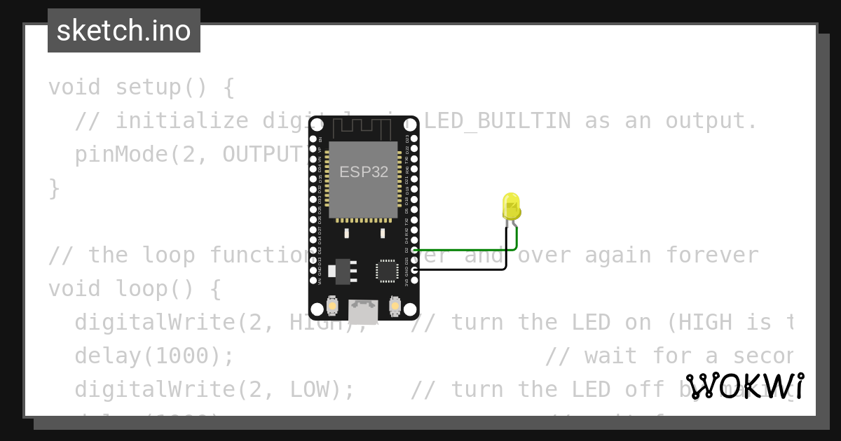 Led Blinking Wokwi Esp32 Stm32 Arduino Simulator 7043
