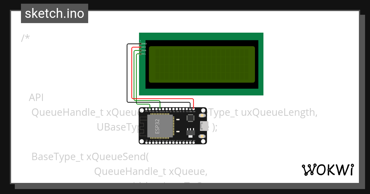 15 - QUEUE单数据、 - Wokwi ESP32, STM32, Arduino Simulator