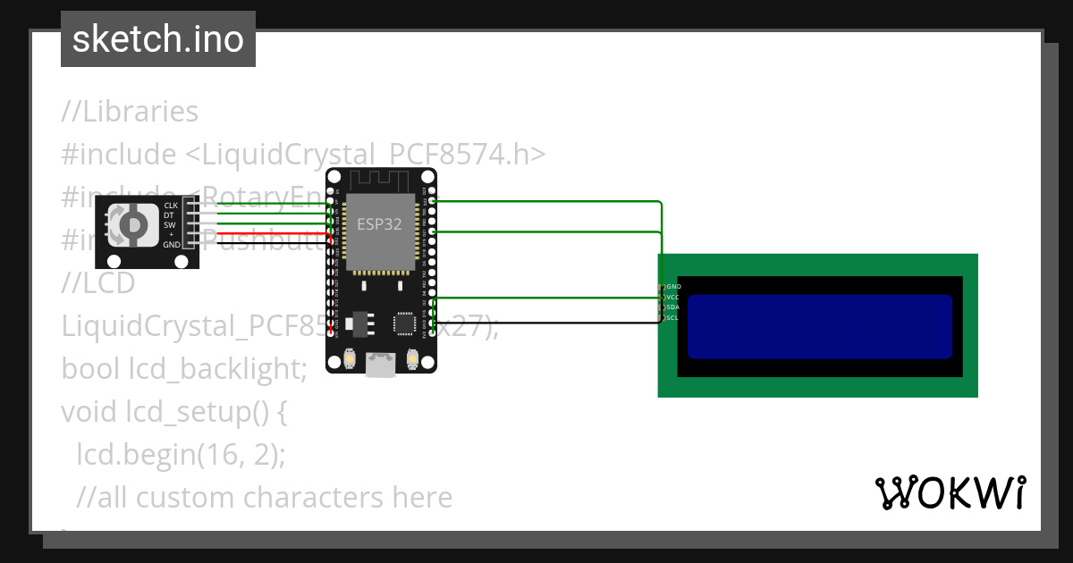TestMenu - Wokwi Arduino and ESP32 Simulator