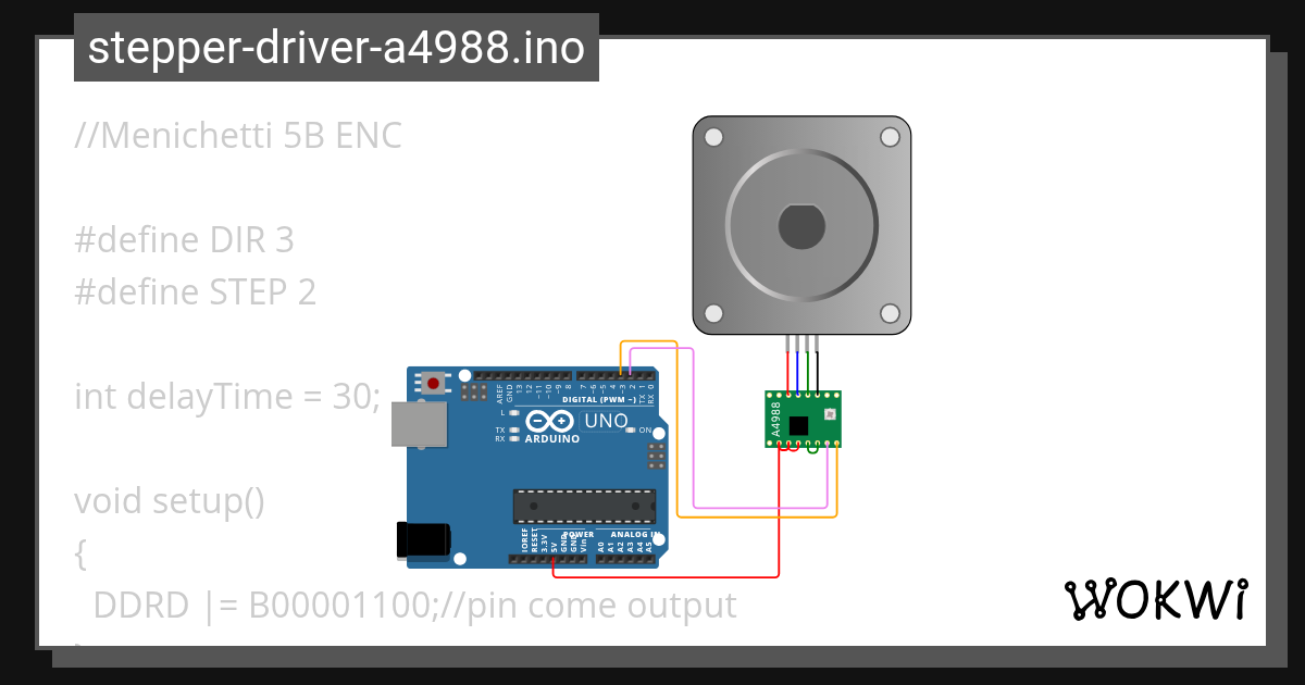 Motore passo passo.ino - Wokwi ESP32, STM32, Arduino Simulator