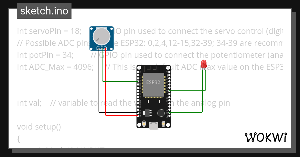 Kontrol Led Dengan Potensio Wokwi Arduino And Esp32 Simulator