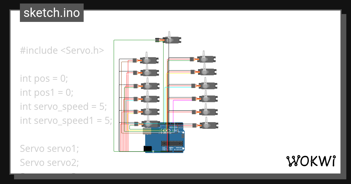3 servo arduino - Wokwi ESP32, STM32, Arduino Simulator
