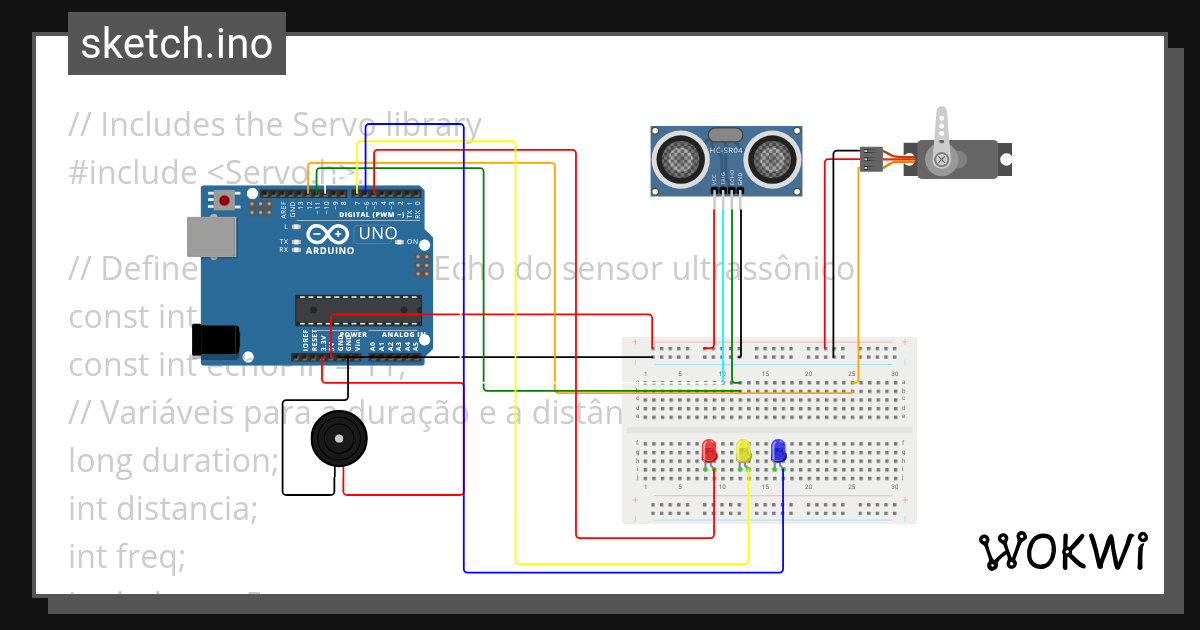Sonar 2 - Wokwi ESP32, STM32, Arduino Simulator