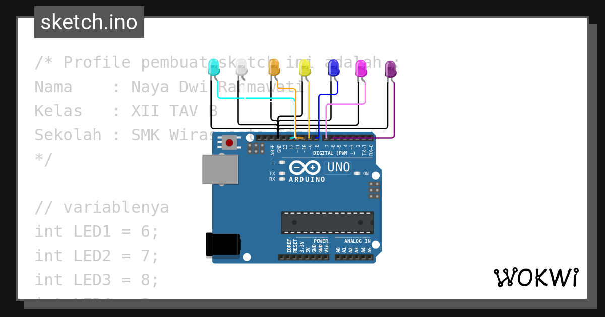 Naya Running Led Wokwi Esp32 Stm32 Arduino Simulator