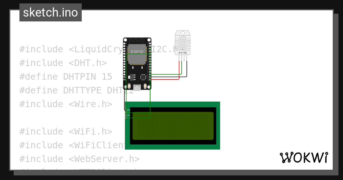 Suhu Kelembaban Dht 22 And Esp32 Wokwi Esp32 Stm32 Arduino Simulator 0601