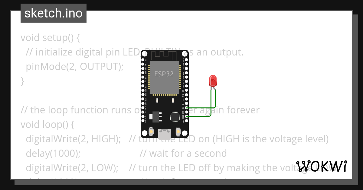 LED Blinking_IoT -1 - Wokwi ESP32, STM32, Arduino Simulator