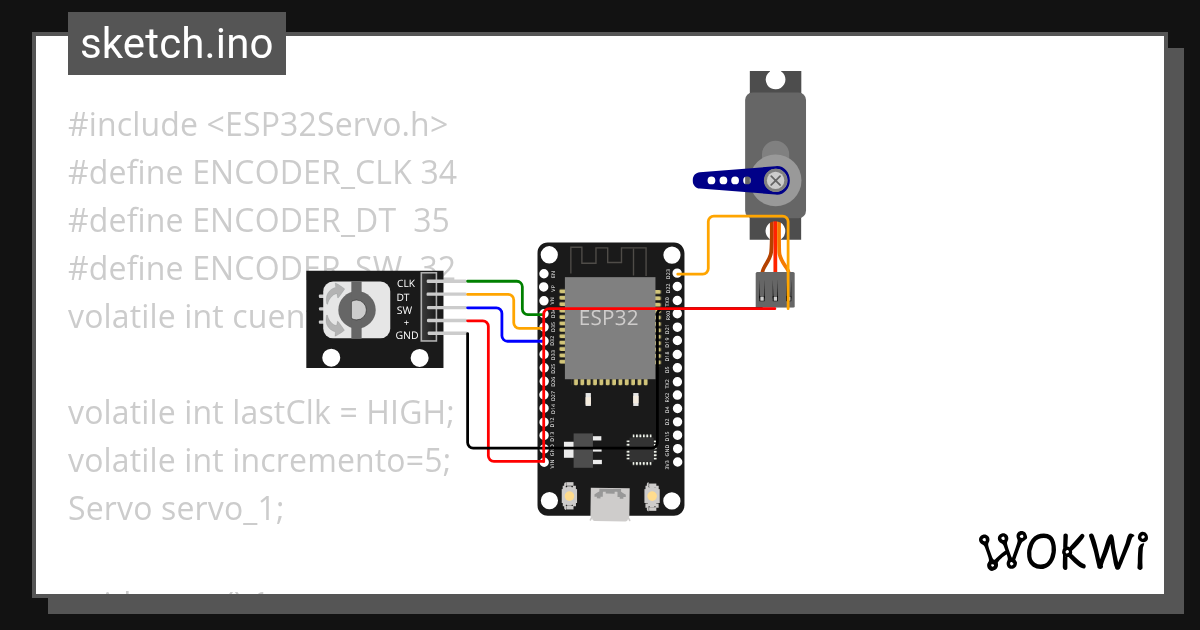 Servo con encoder para interrupciones - Wokwi ESP32, STM32, Arduino ... Servo con encoder para interrupciones - Wokwi ESP32, STM32, Arduino ...