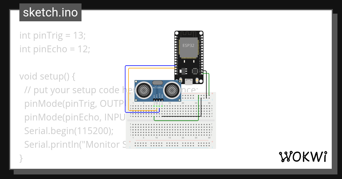 Projetosensorultrassonicoprotoboard Wokwi Esp32 Stm32 Arduino Simulator