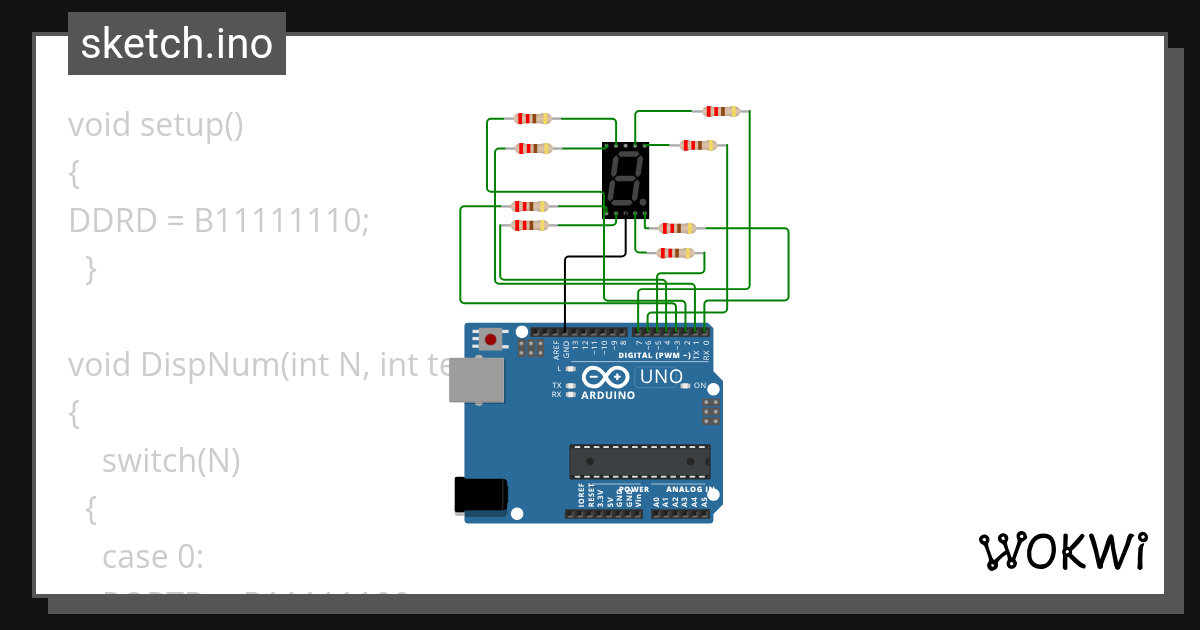 Ex02_7_Seg - Wokwi ESP32, STM32, Arduino Simulator