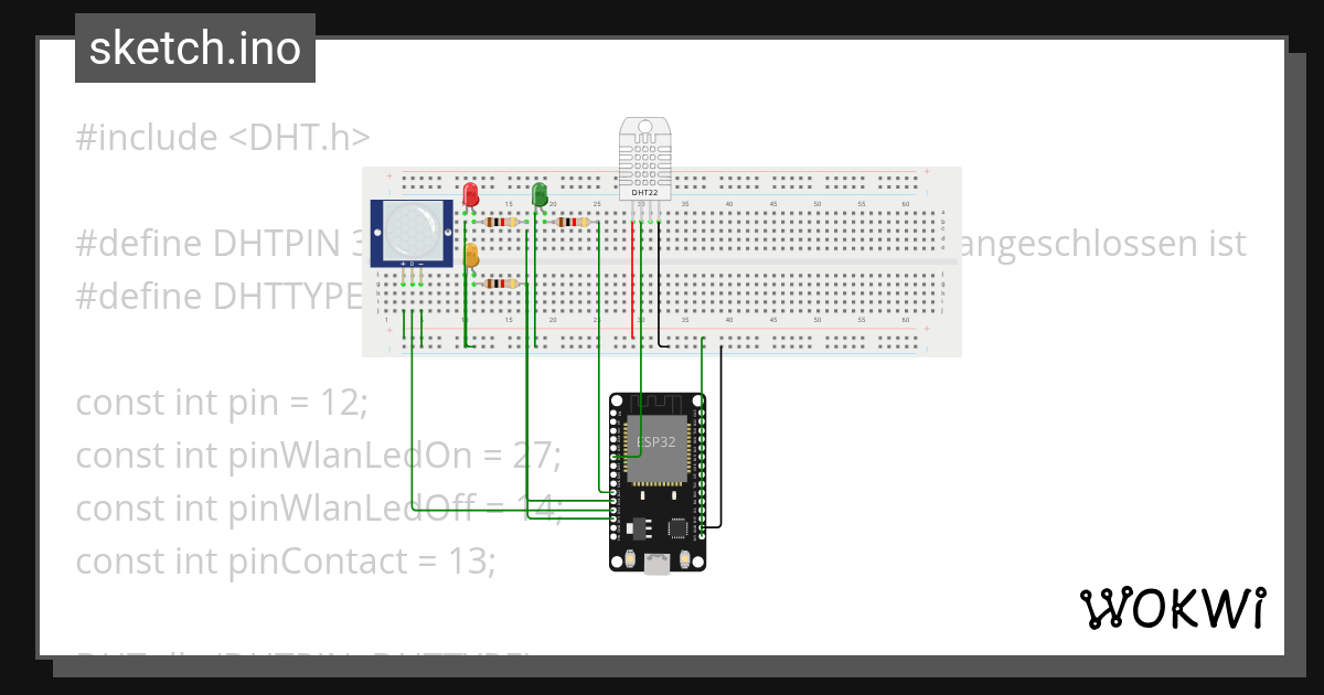ESP32 DHT - Wokwi ESP32, STM32, Arduino Simulator
