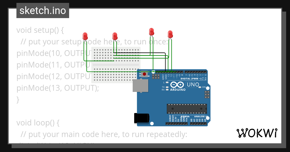 led blink - Wokwi ESP32, STM32, Arduino Simulator