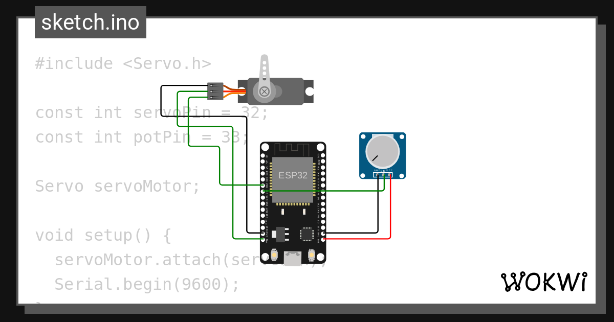 Control Servo With Potentiometer Wokwi Esp32 Stm32 Arduino Simulator 5916