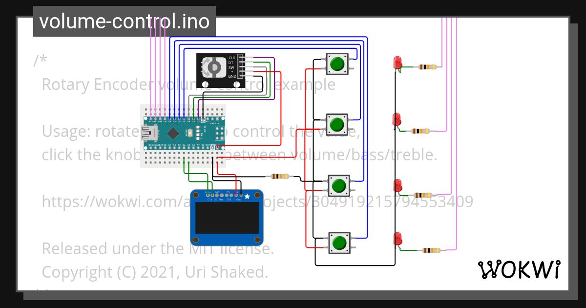 volume-control.ino Copy - Wokwi ESP32, STM32, Arduino Simulator