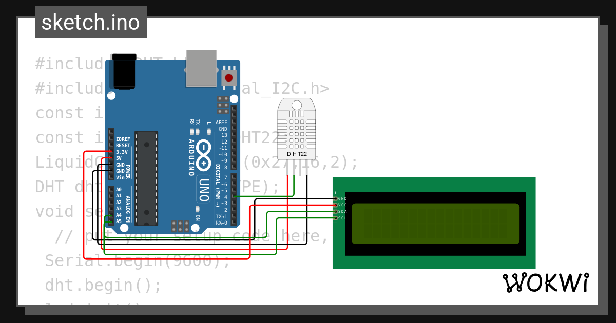 Cảm Biến Nhiệt độ Và Lcd Wokwi Esp32 Stm32 Arduino Simulator 9696