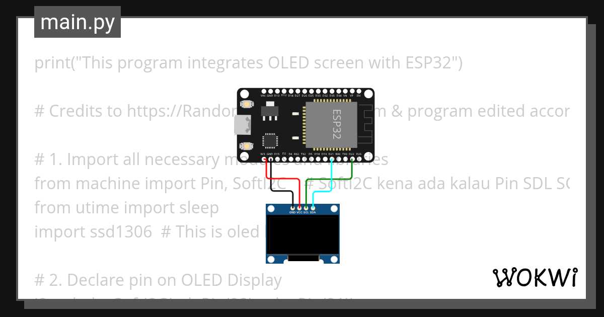 iotweek5 OLED Display - Wokwi ESP32, STM32, Arduino Simulator
