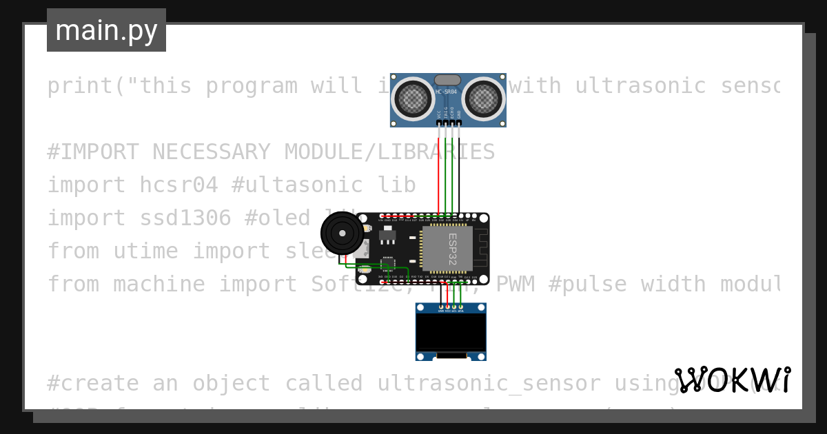 Espultrasonic Sensor Wokwi Esp32 Stm32 Arduino Simulator