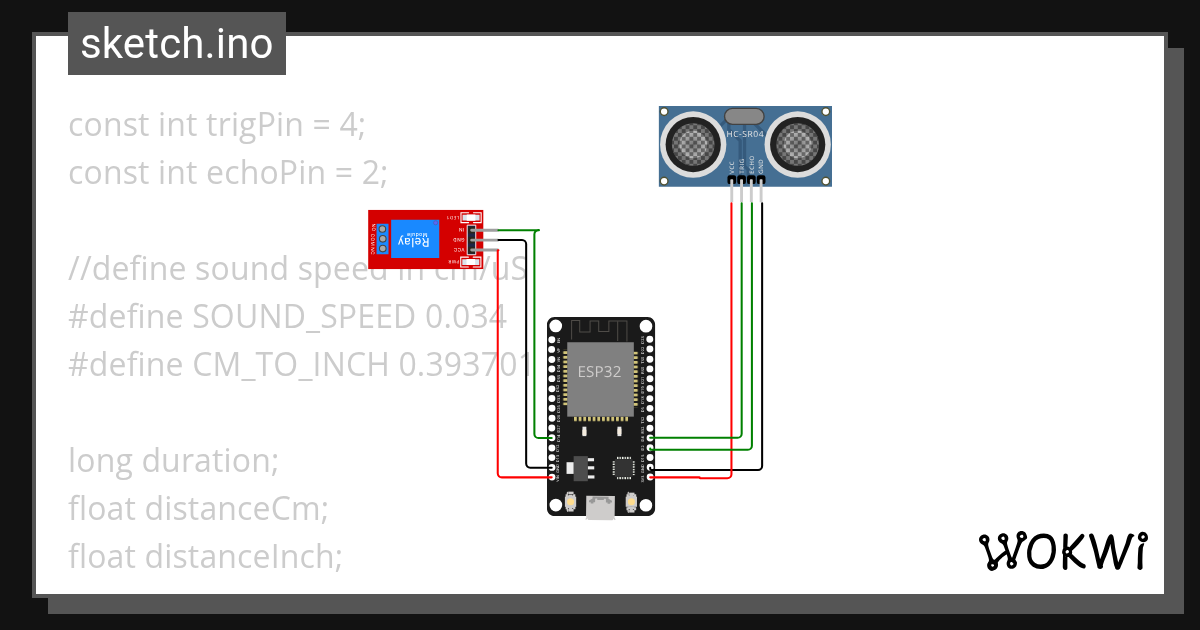 ultro distance - Wokwi ESP32, STM32, Arduino Simulator